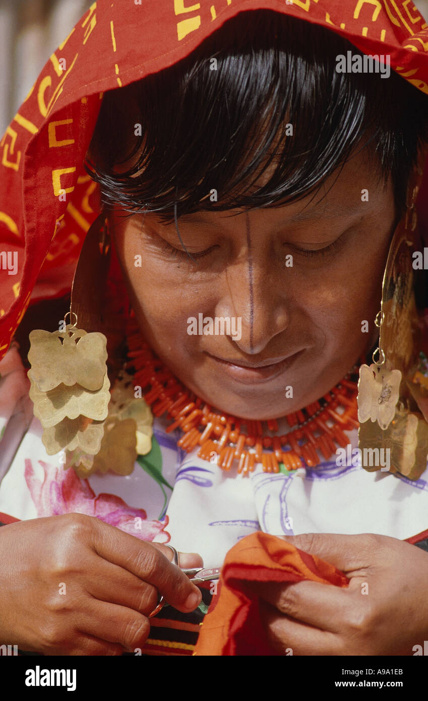 PANAMA Central America San Blas Islands Cuna Indian woman in ...