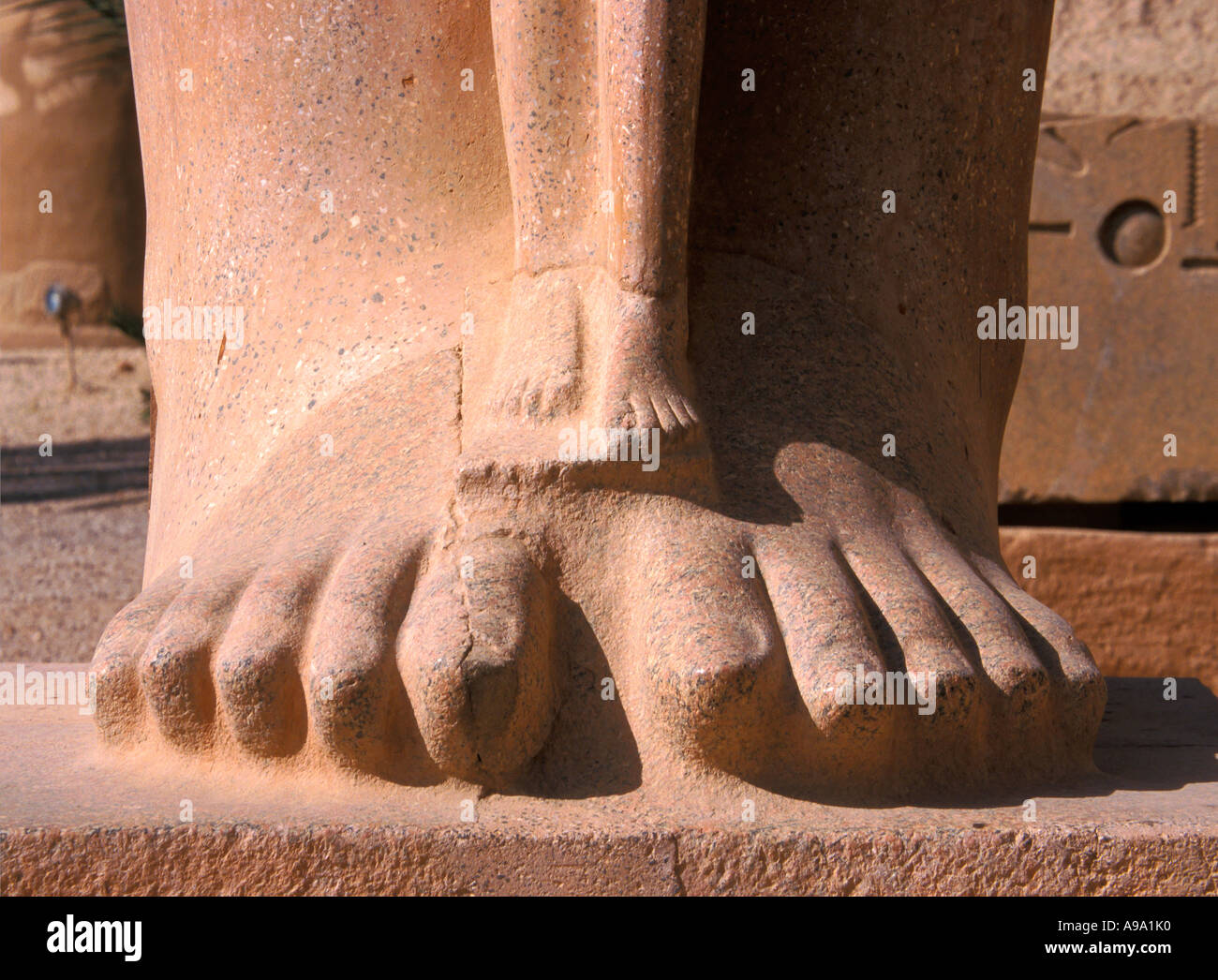 Feet of Ramses II and his wife at Temple of Karnak Egypt Stock Photo ...