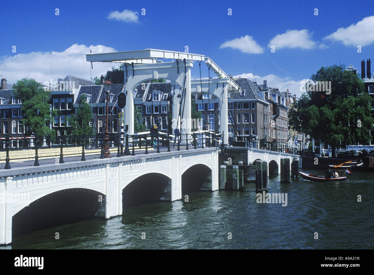 SKINNY BRIDGE MAGERE BRUG AMSTEL RIVER AMSTERDAM NETHERLANDS Stock ...