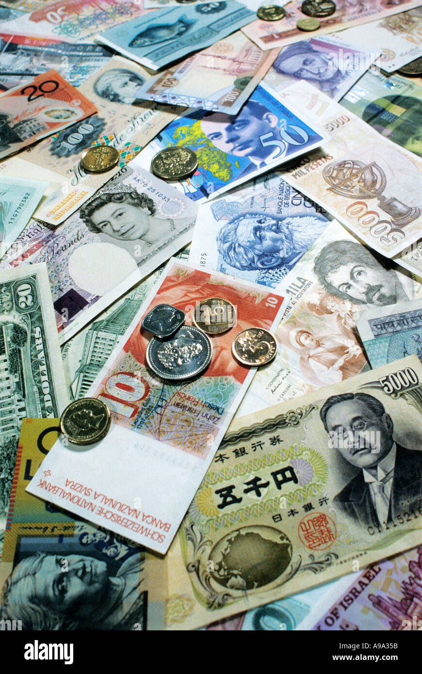 Old global currency Stock Photo - Alamy