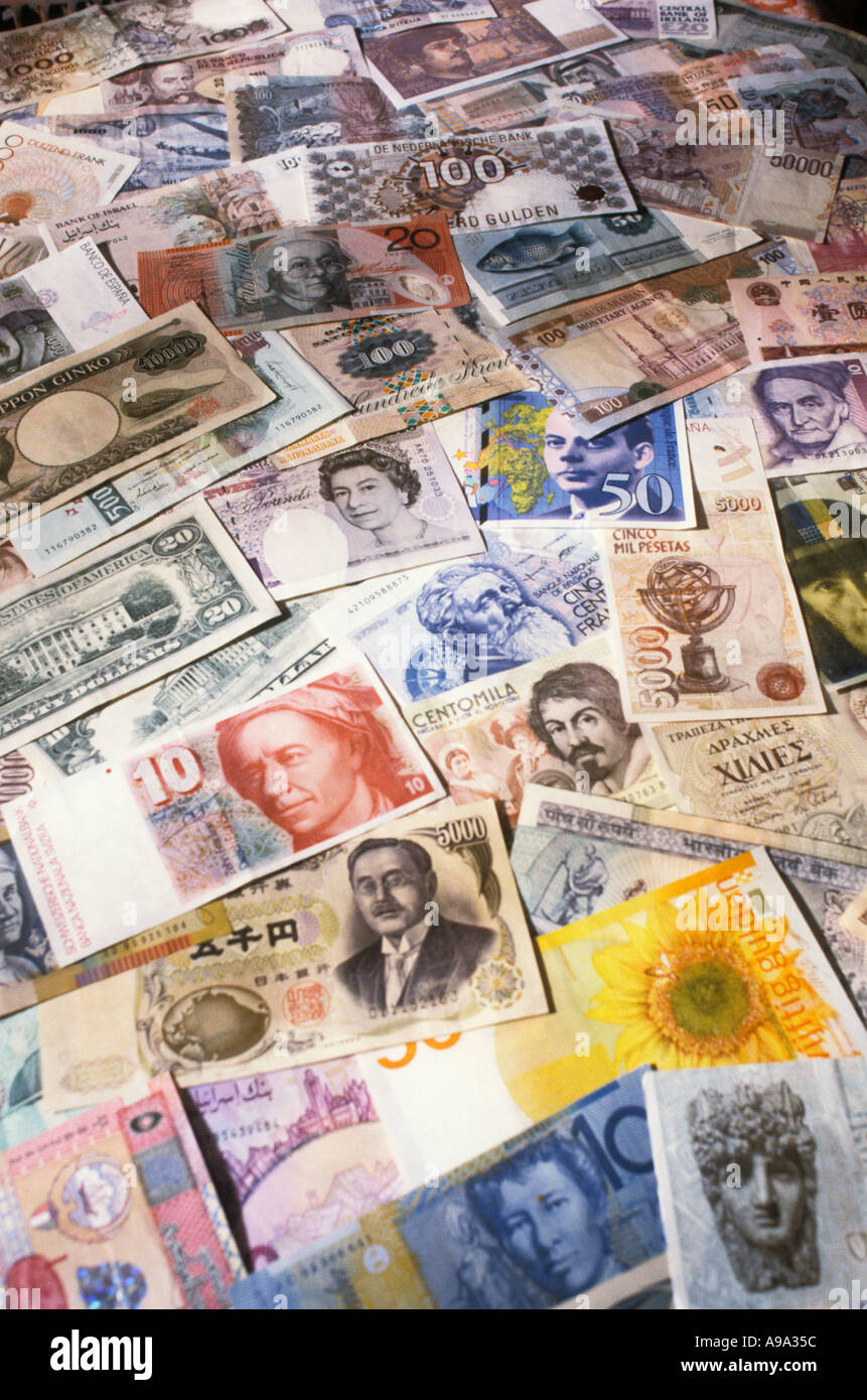 Old global currency Stock Photo - Alamy