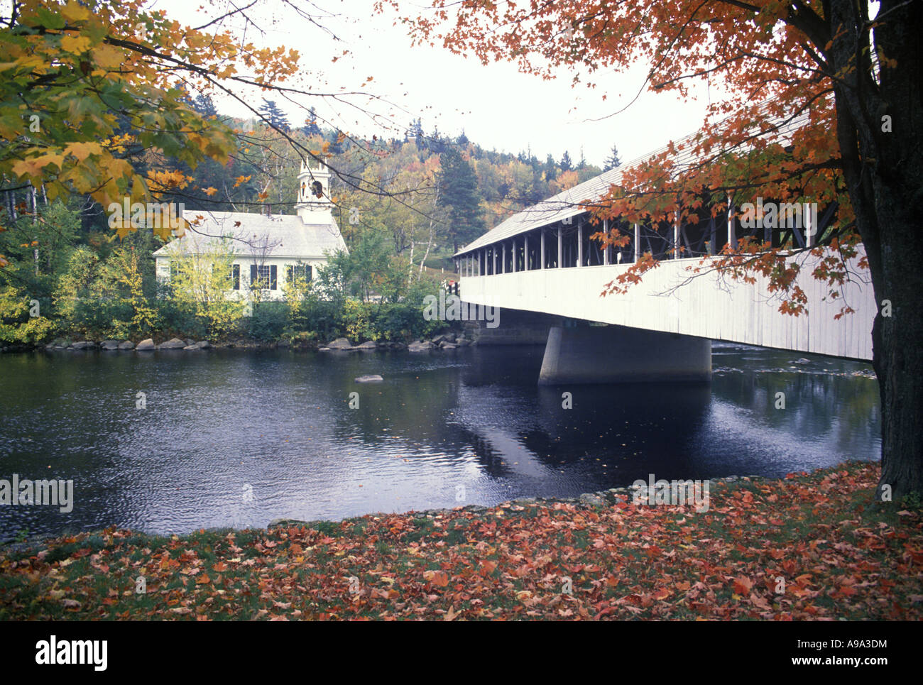 COVERED BRIDGE STARK UPPER AMMONOOSUC RIVER WHITE MOUNTAIN NATIONAL ...