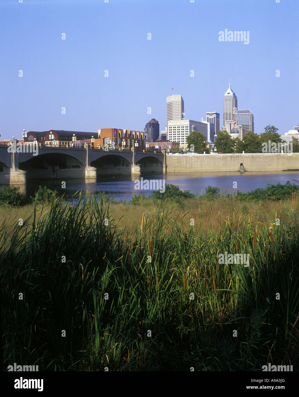 DOWNTOWN SKYLINE WHITE RIVER STATE PARK INDIANAPOLIS INDIANA USA Stock ...