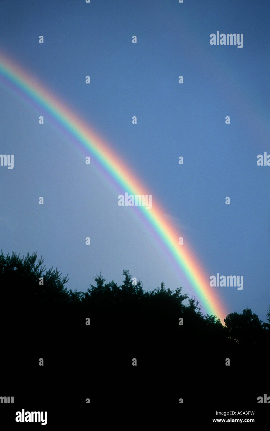 RAINBOW OVER LAND Stock Photo - Alamy