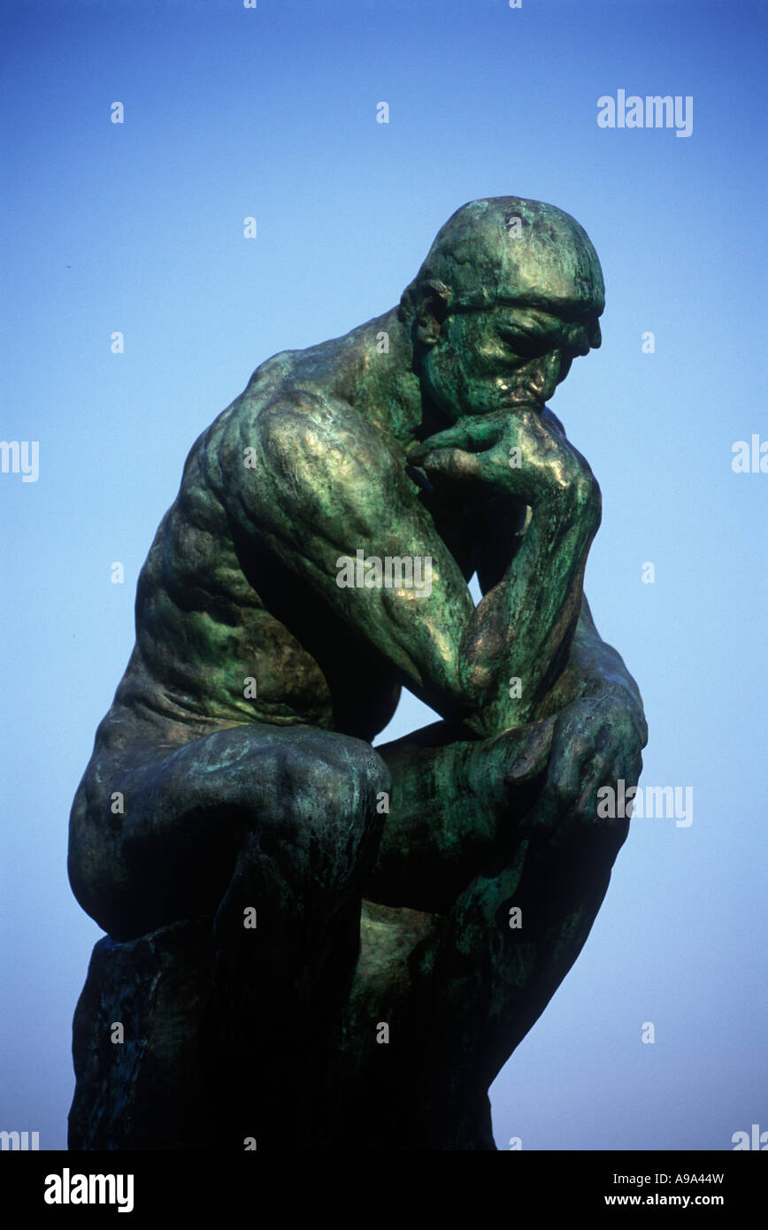 THINKER STATUE (©AUGUSTE RODIN 1909) RODIN MUSEUM PARIS FRANCE Stock ...