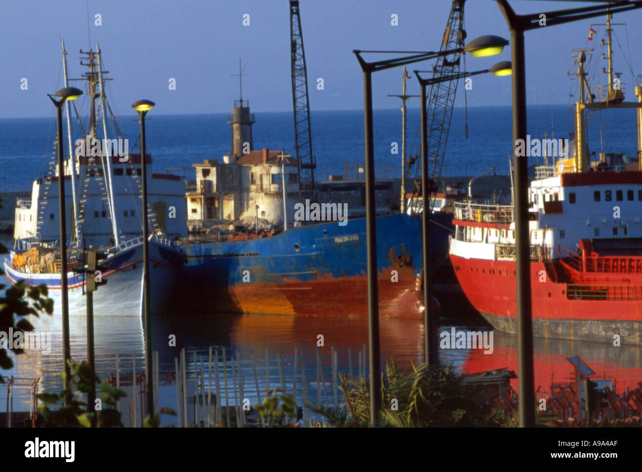 Beirut harbour view just before sunset beirut lebanon Stock Photo - Alamy