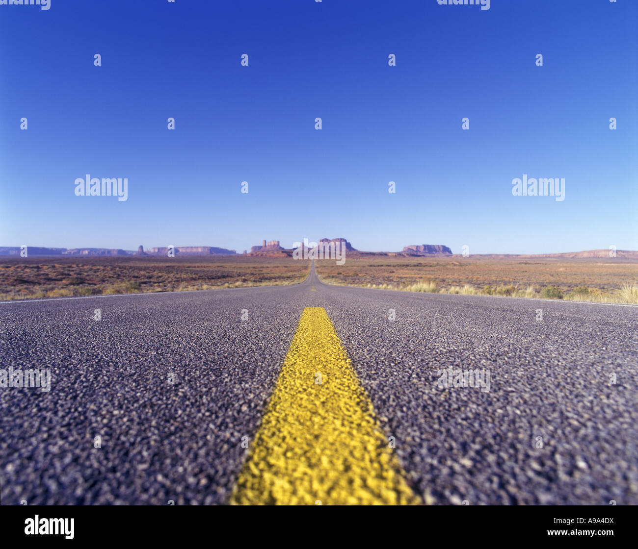 YELLOW CENTER DIVIDING LINE ROUTE 163 MONUMENT VALLEY NAVAJO TRIBAL ...