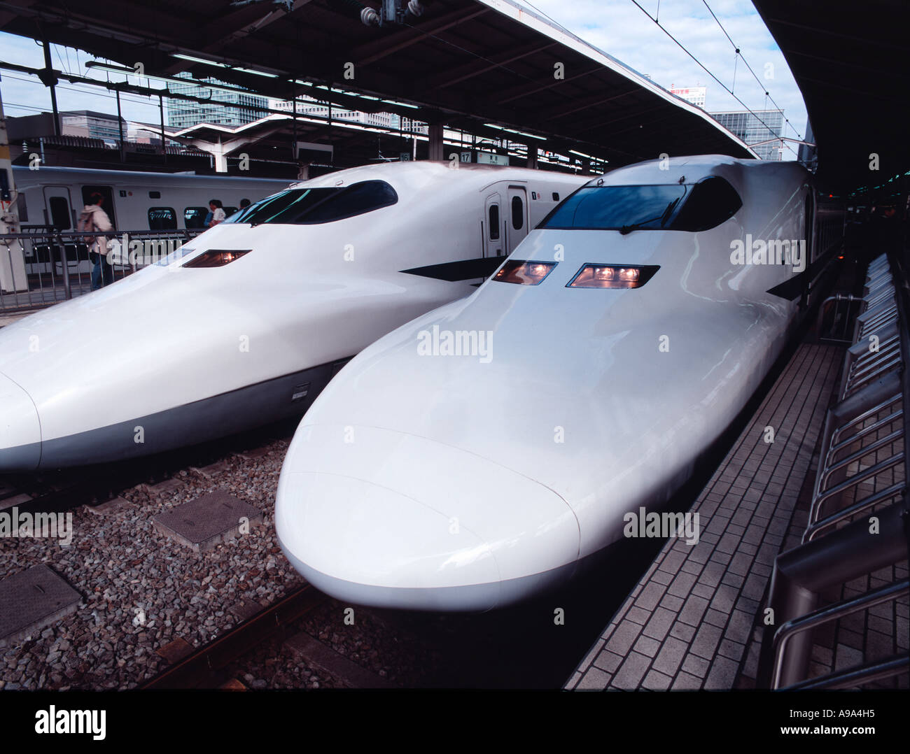 Modern bullet trains standing in Kyoto station Japan Stock Photo - Alamy