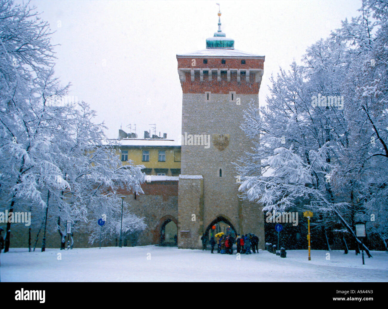 Poland Cracow Saint Florian Gate and Medieval wall Stock Photo - Alamy