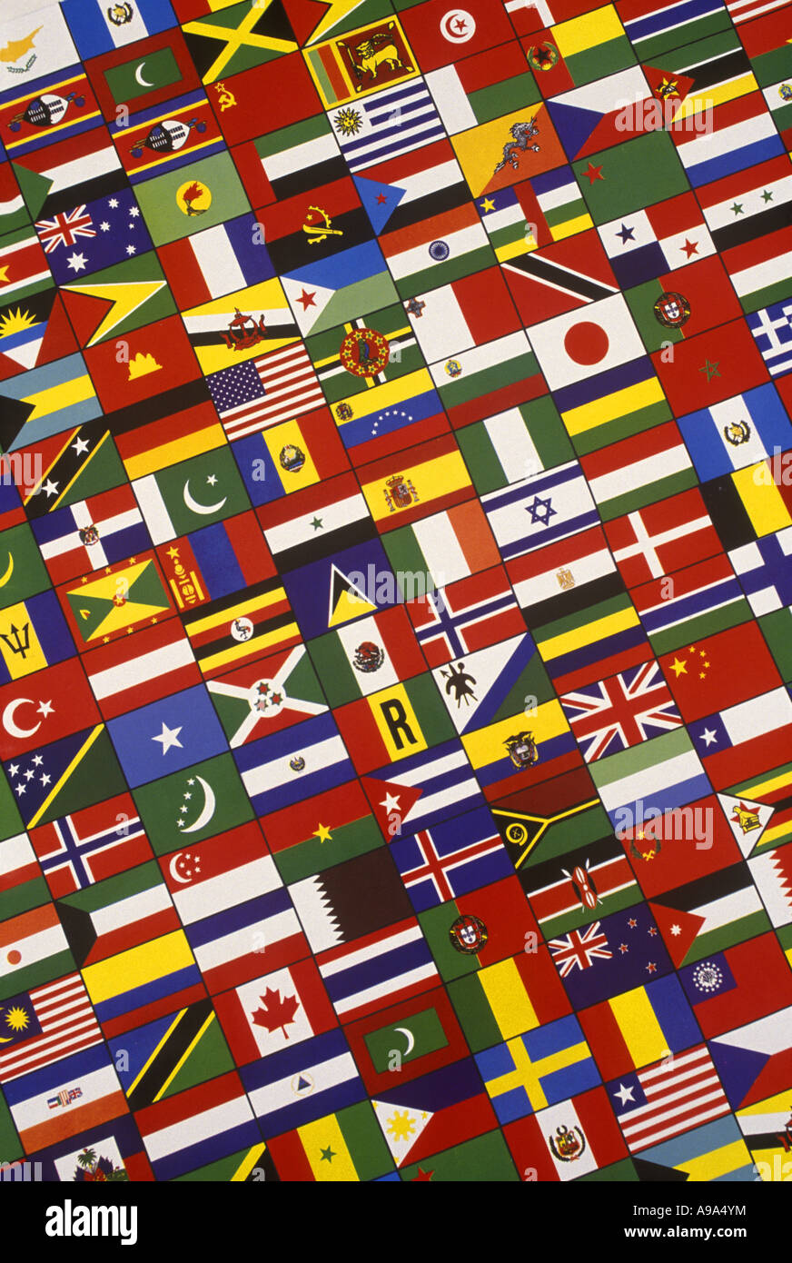 Rows of international flags hi-res stock photography and images - Alamy