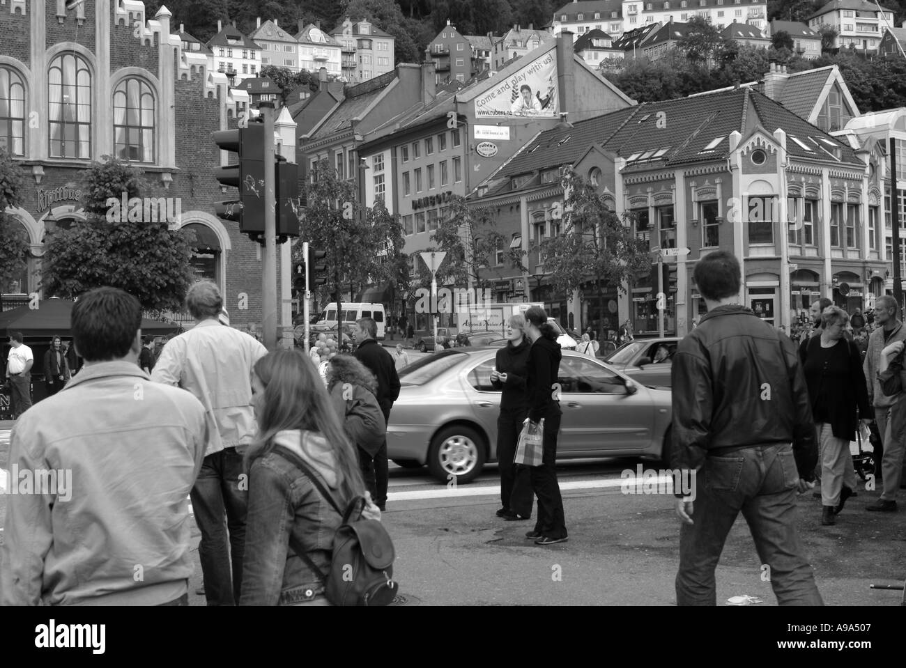 Busy Scene in Bergen Stock Photo - Alamy