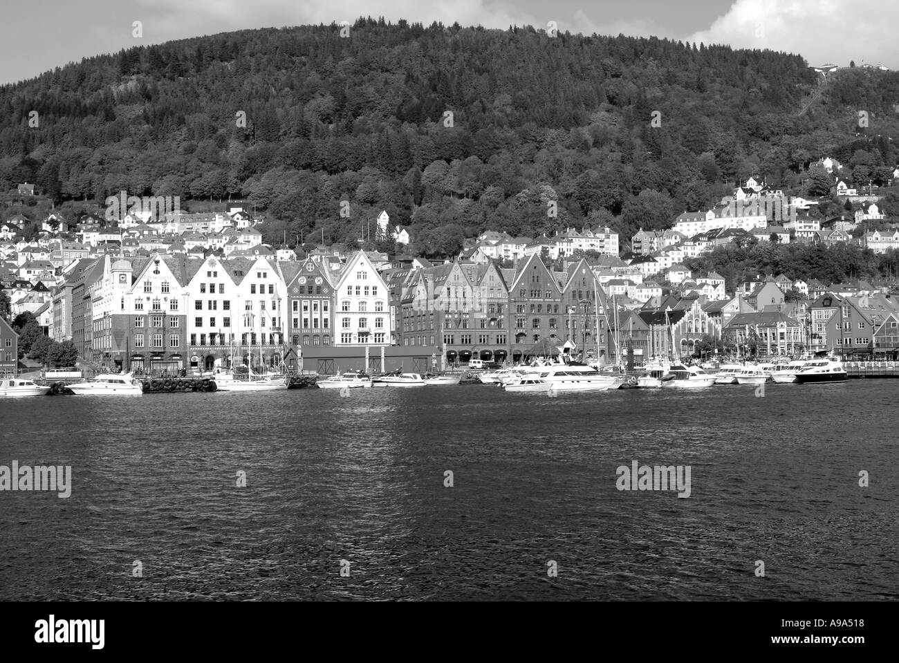 Bergen Waterfront Towards Bryggen Stock Photo - Alamy