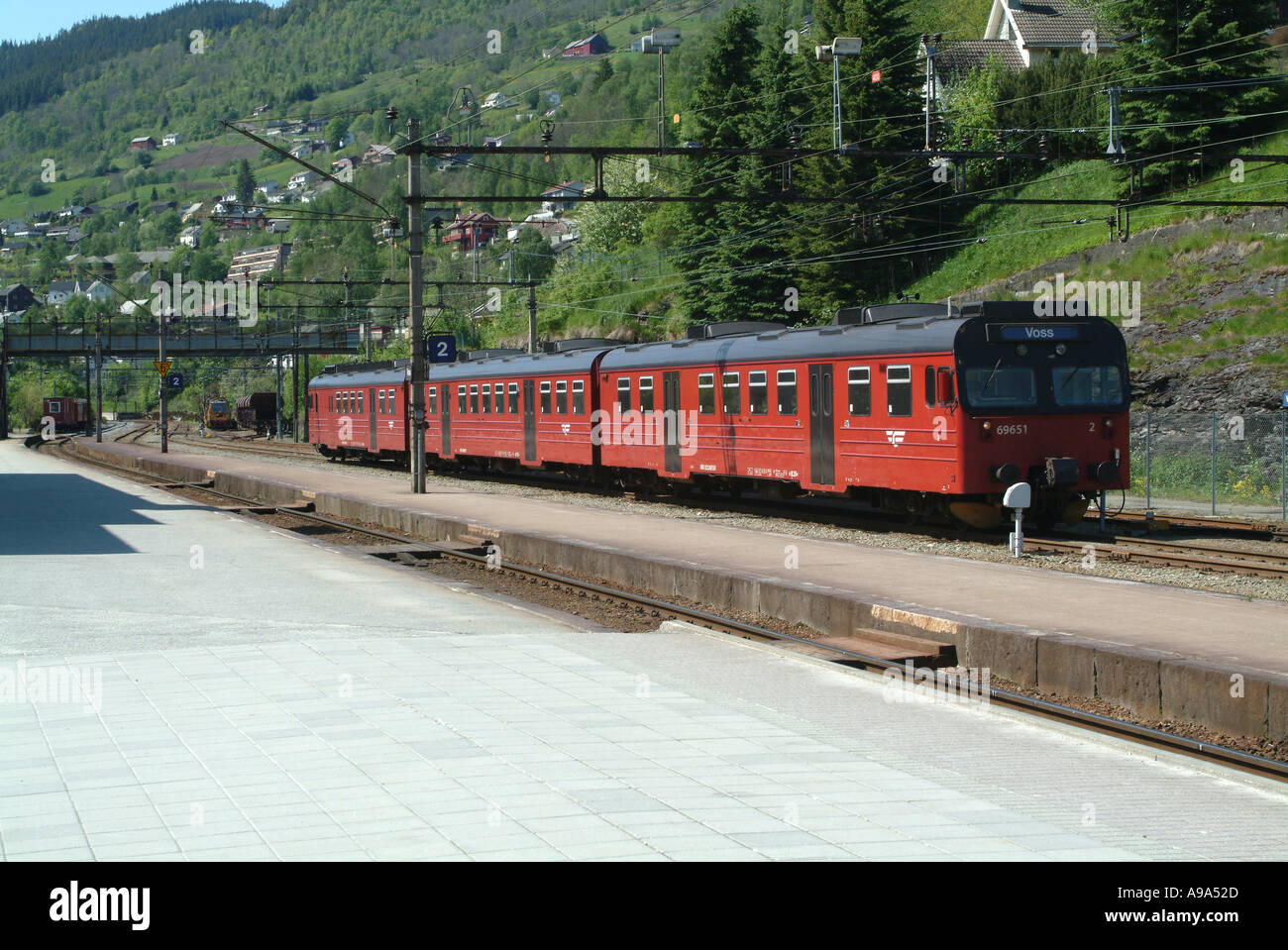Passenger Train at Voss Station Norway Stock Photo - Alamy