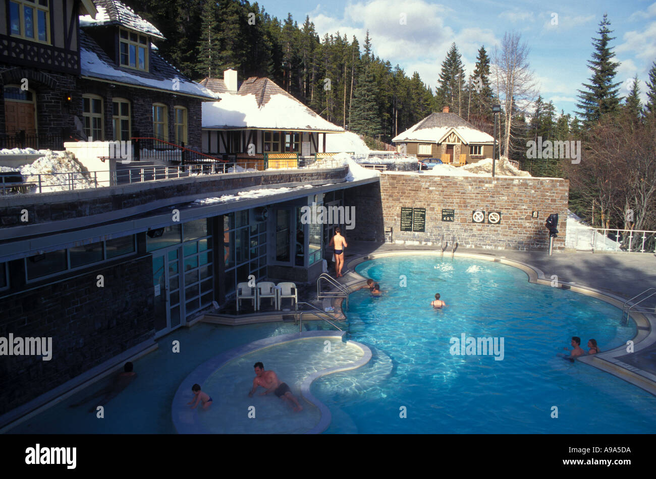 Canada Alberta Banff Upper Hot Springs thermal pool Stock Photo - Alamy