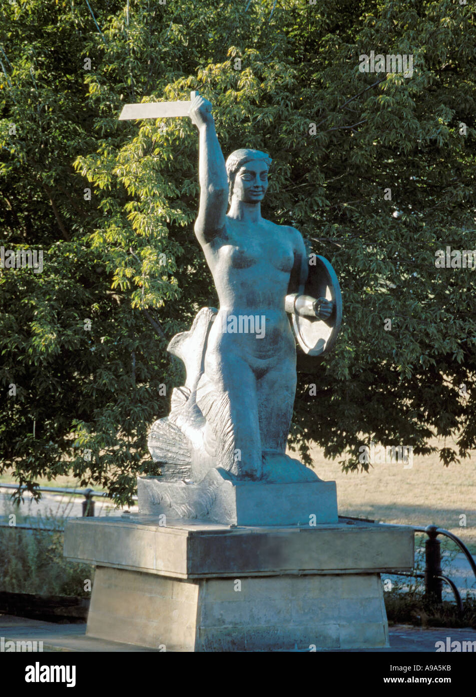 Poland Warsaw Mermaid Syrena A statue by Ludwika Nitschowa on the ...