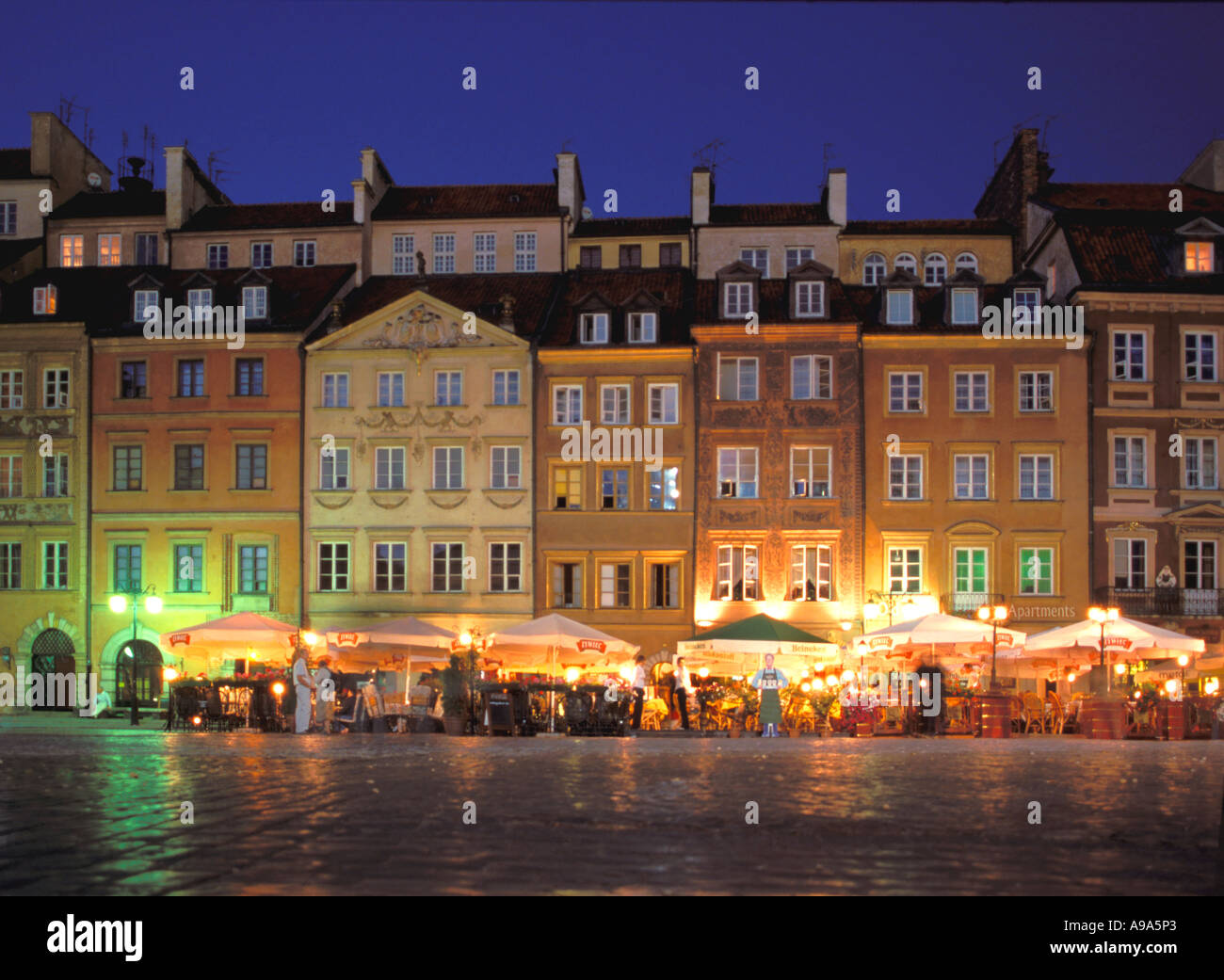 Old Town Square at night Warsaw Poland Stock Photo - Alamy