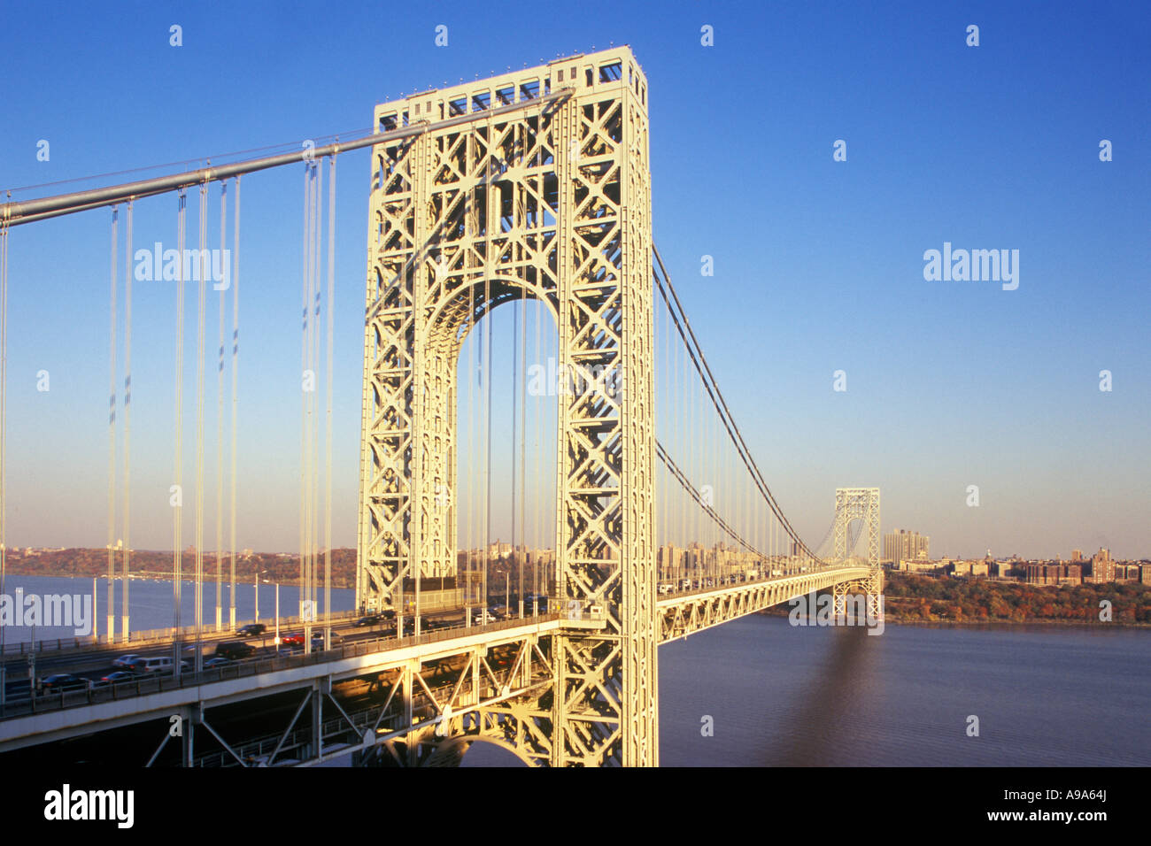 GEORGE WASHINGTON BRIDGE (©CASS GILBERT 1931) HUDSON RIVER MANHATTAN ...