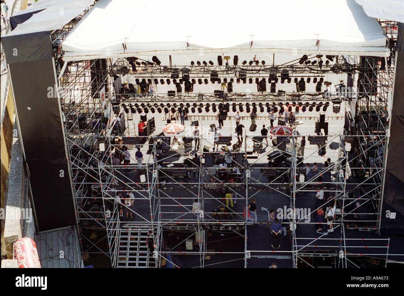 Setting up the stage for a pop concert at La Rochelle Stock Photo - Alamy