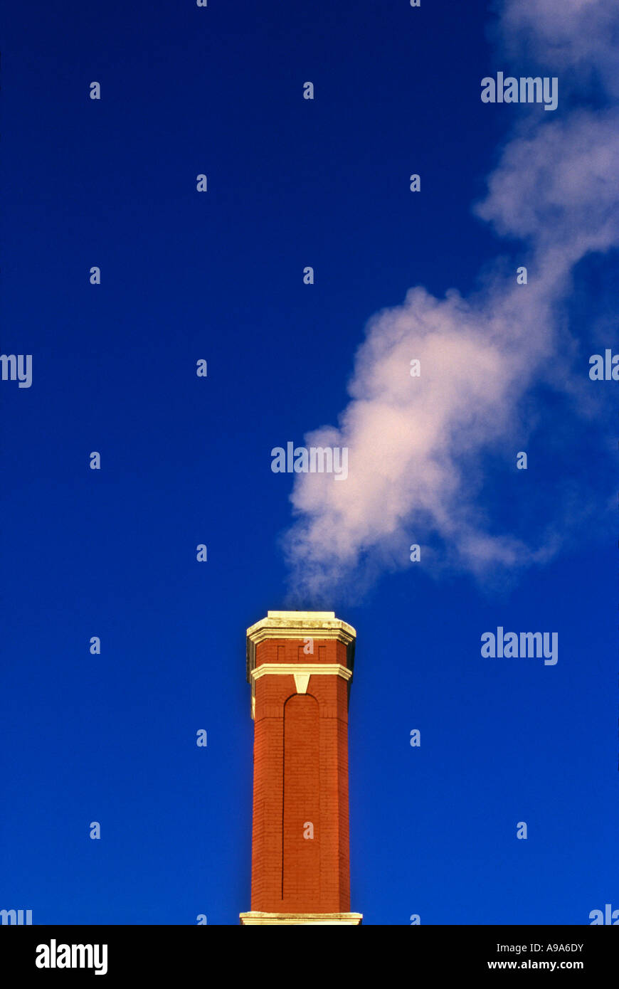 SMOKE RISING FROM BRICK CHIMNEY STACK Stock Photo - Alamy
