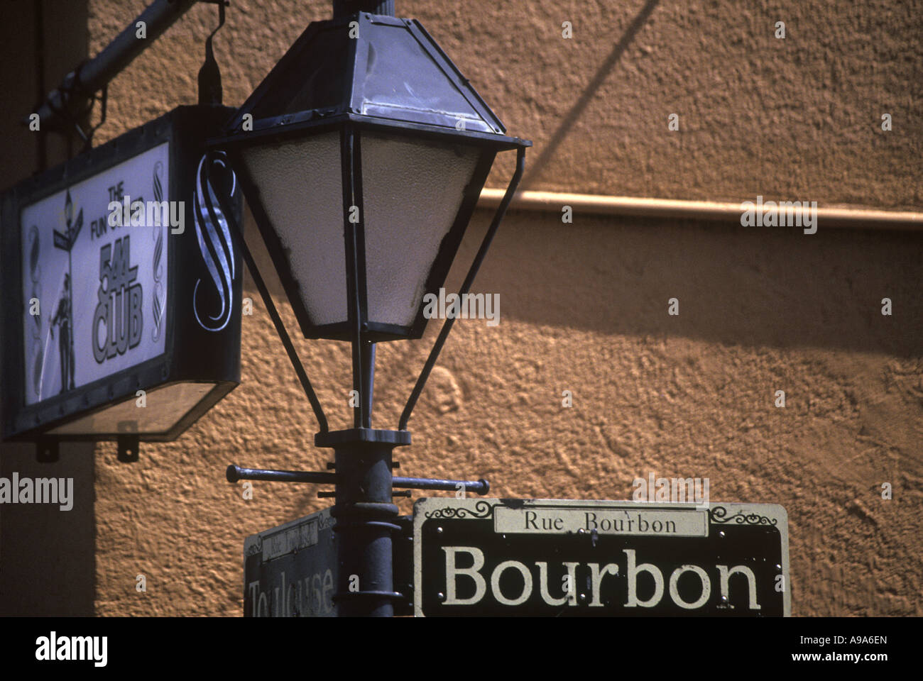 BOURBON STREET SIGN FRENCH QUARTER NEW ORLEANS LOUISIANA USA Stock ...