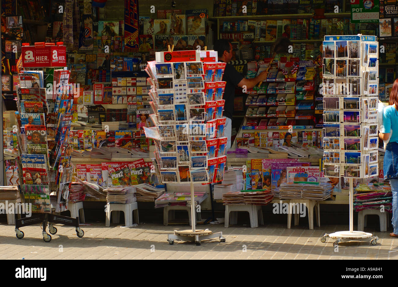 Magazine kiosk ,Barcelona, Spain, Europe Stock Photo - Alamy