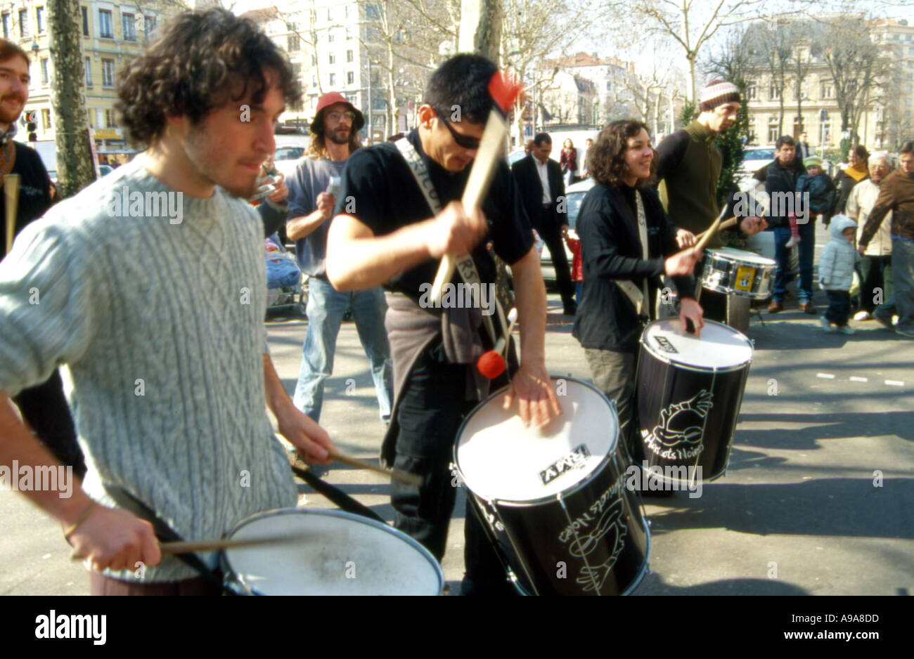 french music band activity sunday afternoon on lyon street platform ...
