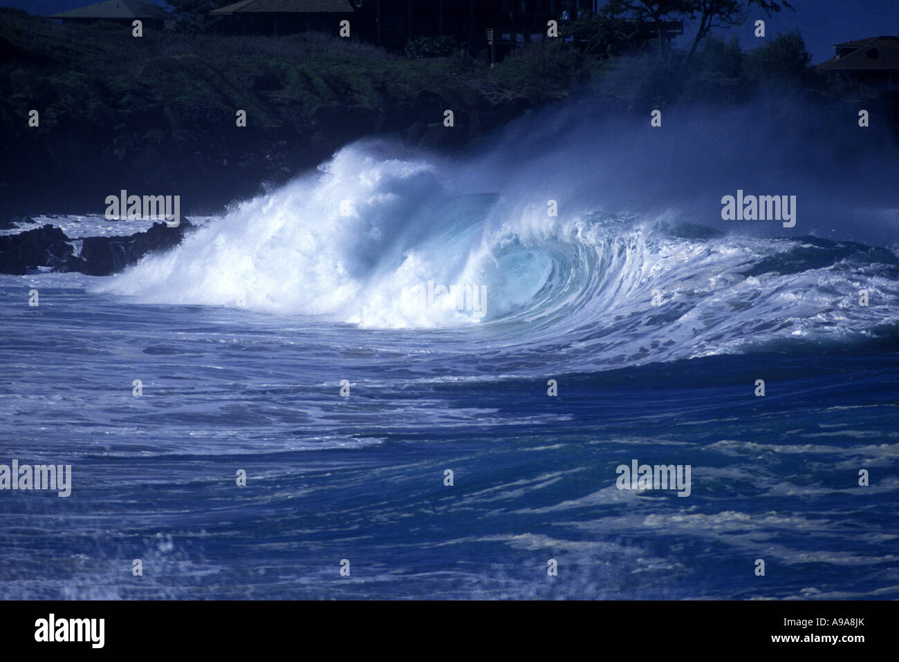 STORMY SEA SHOREBREAK WAVE Stock Photo - Alamy
