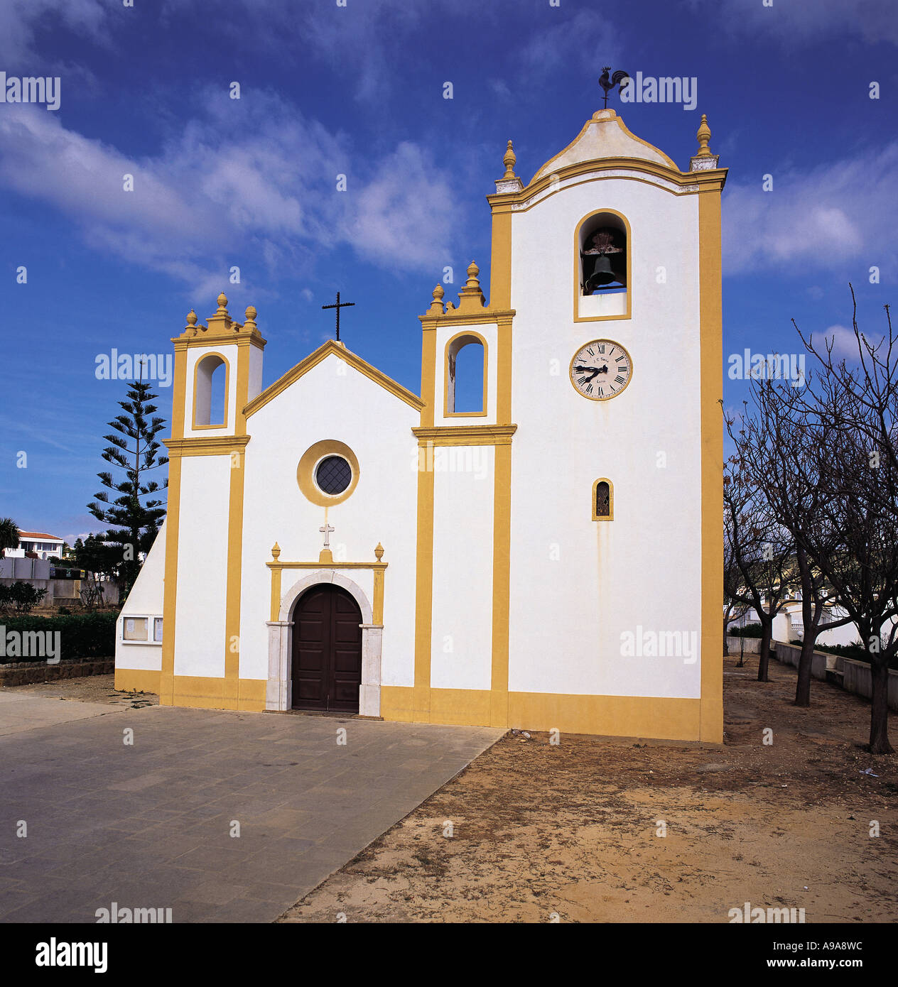 Quaint and pretty traditional Portuguese church in Praia de Luz Algarve ...