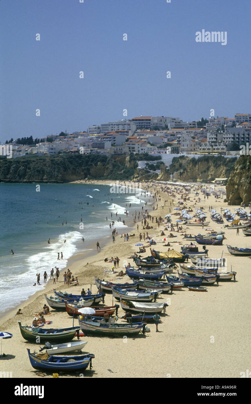 1993 HISTORICAL WOODEN FISHING BOATS FISHERMANS BEACH ALBUFEIRA ALGARVE ...