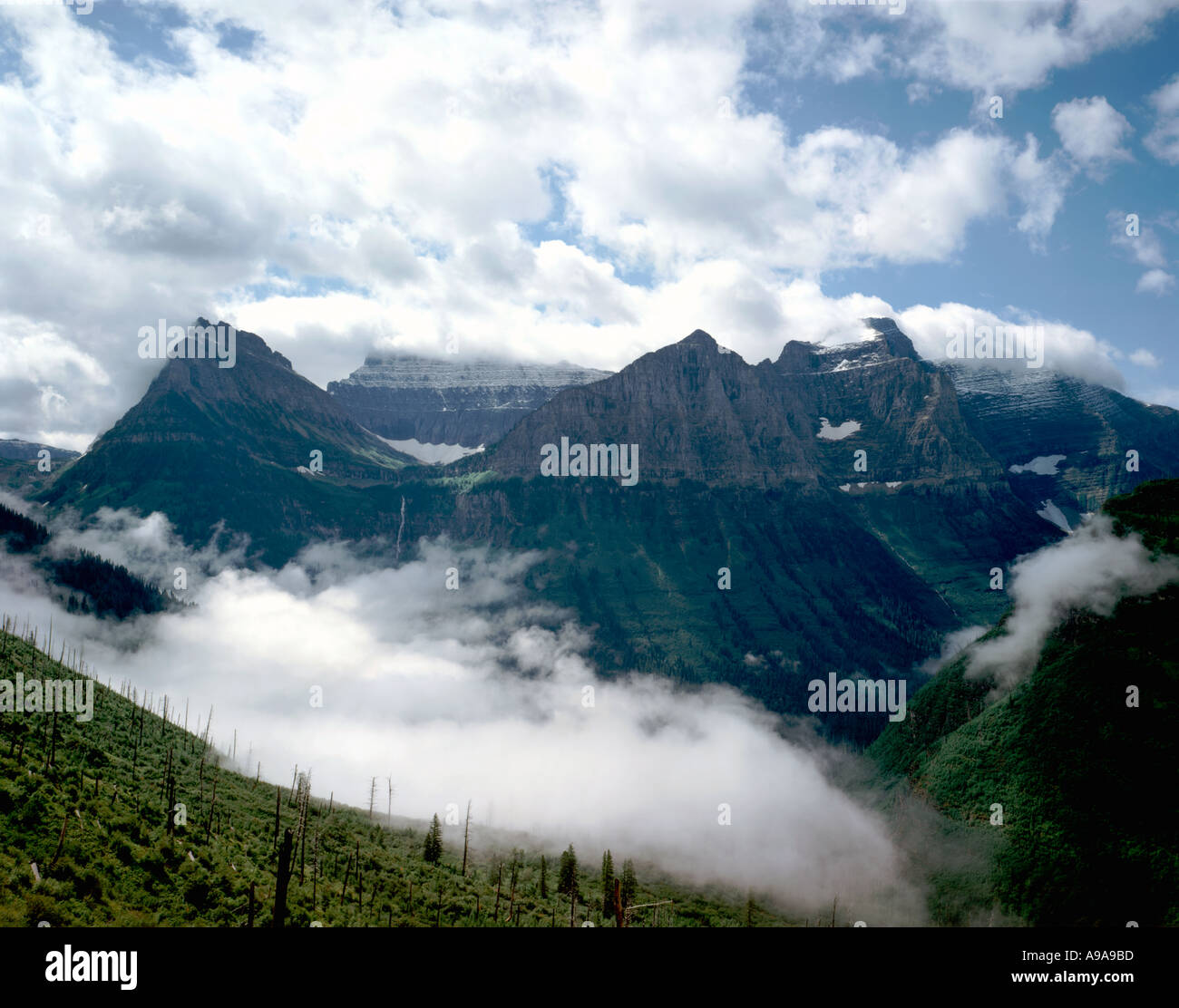 Glacier National Park in Montana showing storm clearing from the ...