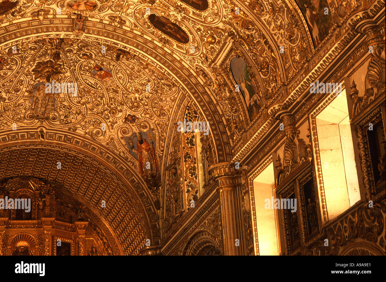 latin america architecture Church of Santo Domingo Oaxaca Mexico Gold ...