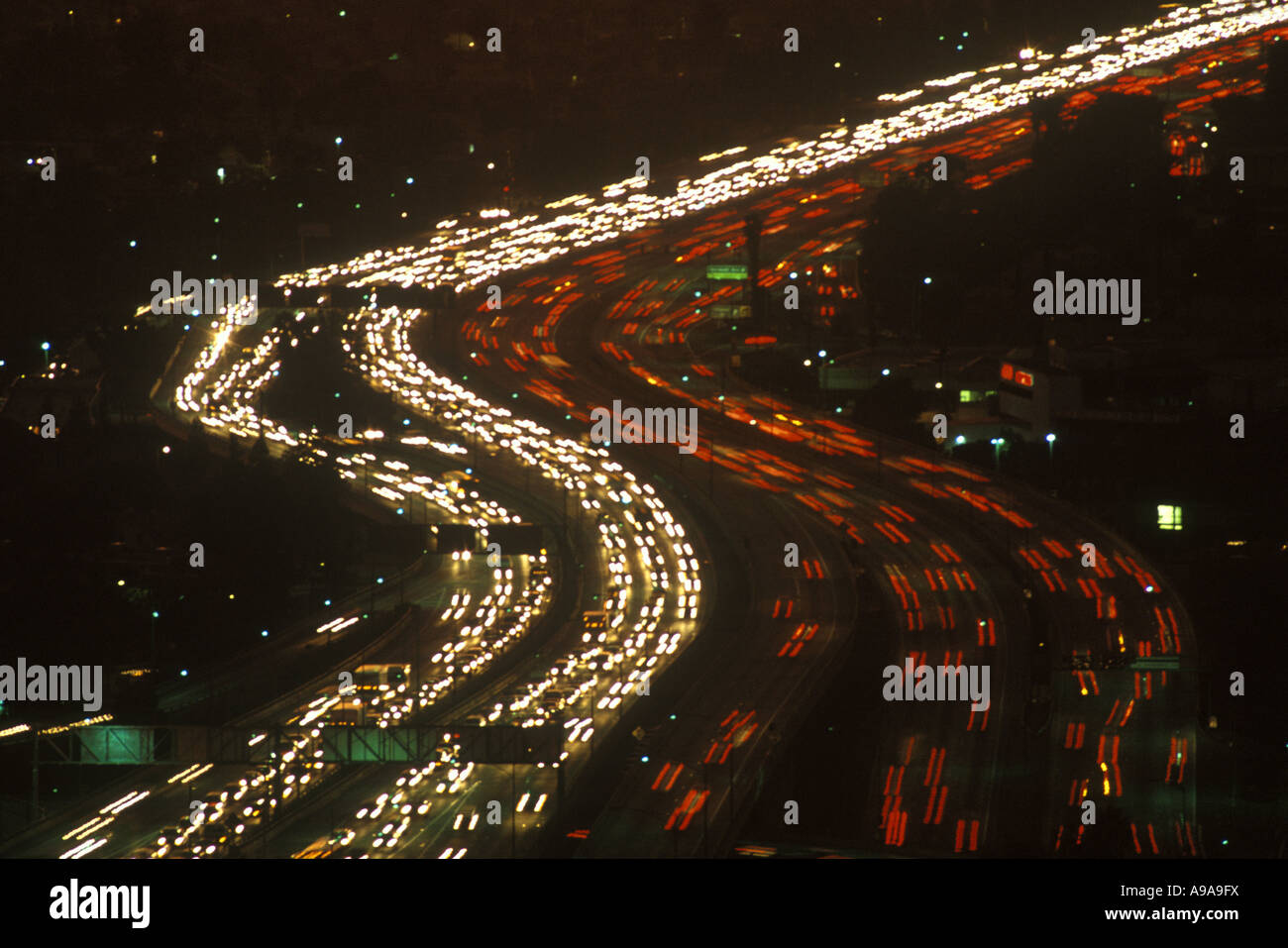 Santa monica freeway congestion aerial hi-res stock photography and ...