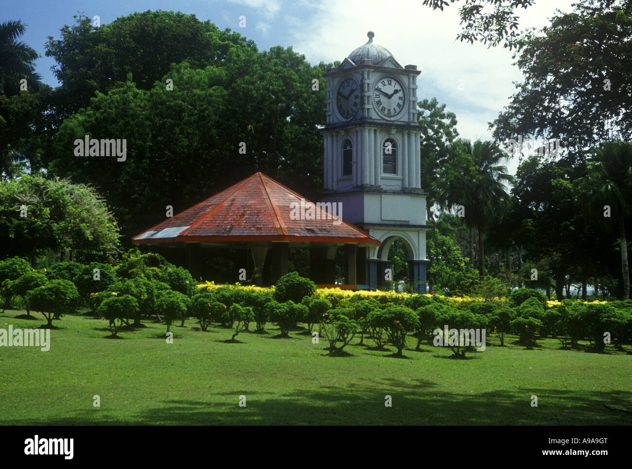 CLOCK TOWER THURSTON GARDENS DOWNTOWN SUVA FIJI Stock Photo - Alamy