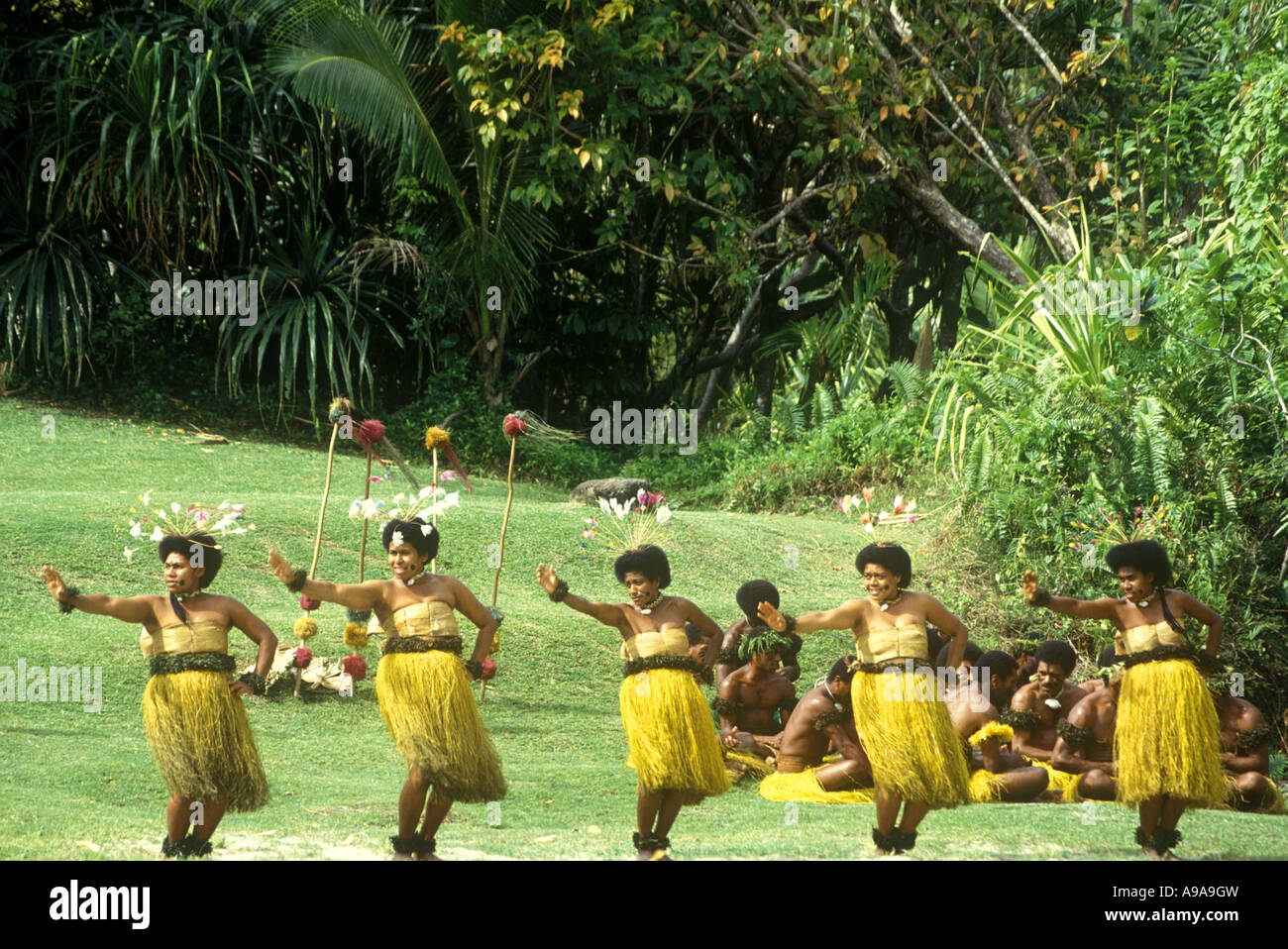 ROW OF WOMEN DANCERS DANCE THEATER OF FIJI PACIFIC HARBOUR FIJI Stock ...