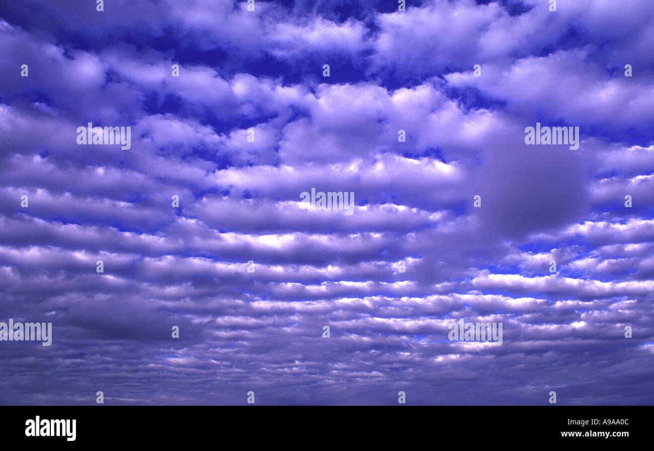 fluffy layered clouds www galleriesepifanoff com Stock Photo - Alamy