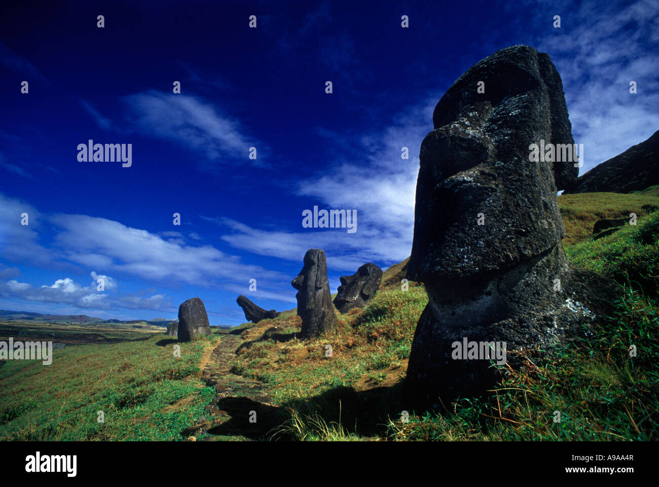 1992 HISTORICAL MOAI STATUES RANU RARAKU EASTER ISLAND RAPA NUI CHILE ...