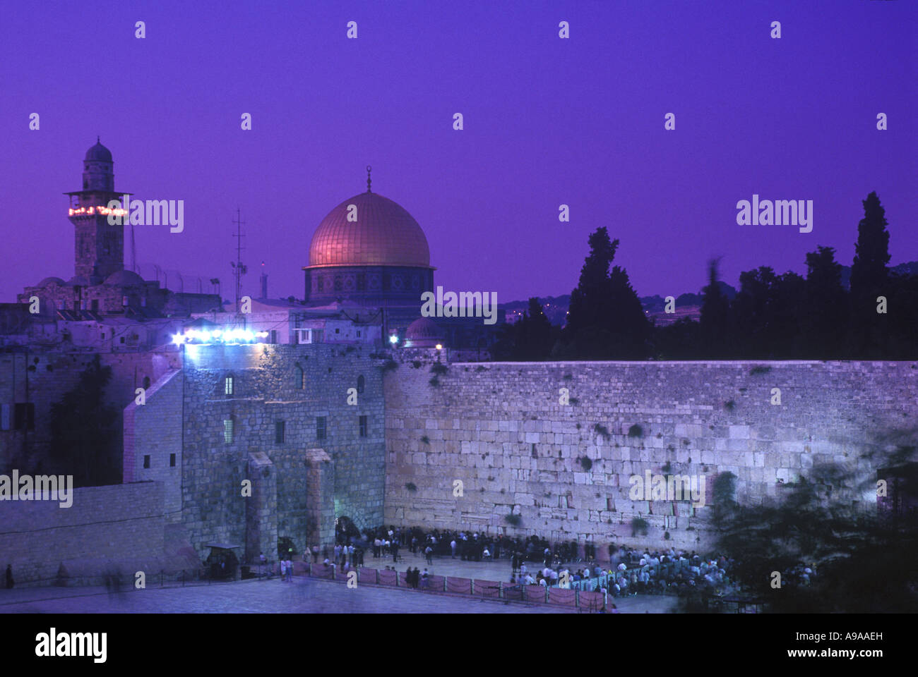 WESTERN WALL OMAR MOSQUE JERUSALEM ISRAEL Stock Photo - Alamy