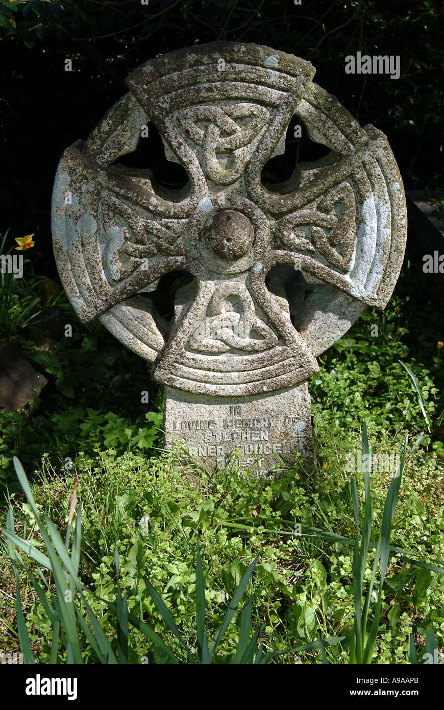 Stone cross in the churchyard of St Agnes anglican church in St Agnes ...
