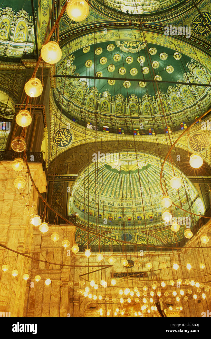 DOME CEILING PRAYER HALL MOHAMED ALI PASHA MOSQUE CAIRO EGYPT Stock ...