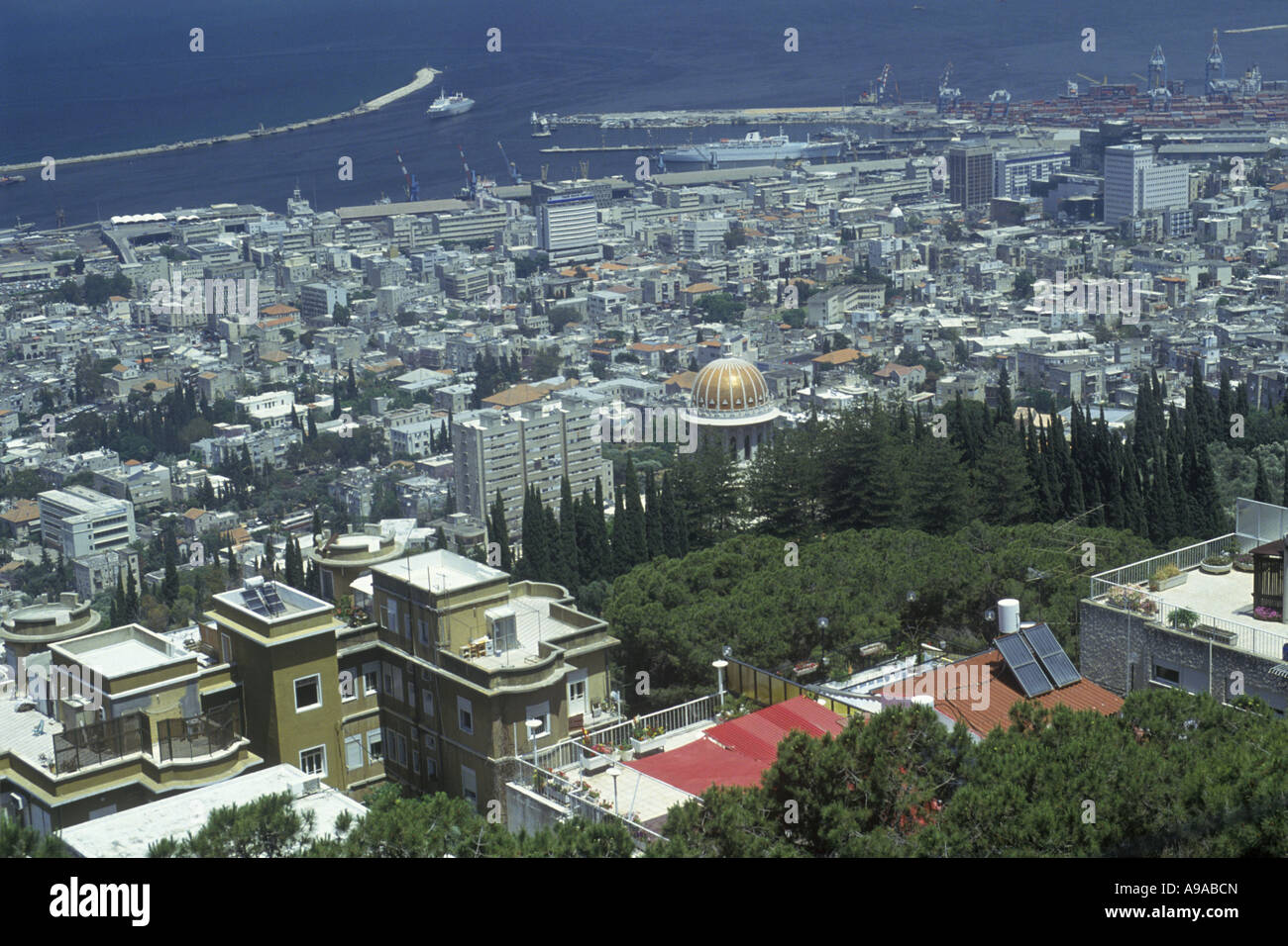 HAIFA BAY SKYLINE HAIFA ISRAEL Stock Photo - Alamy