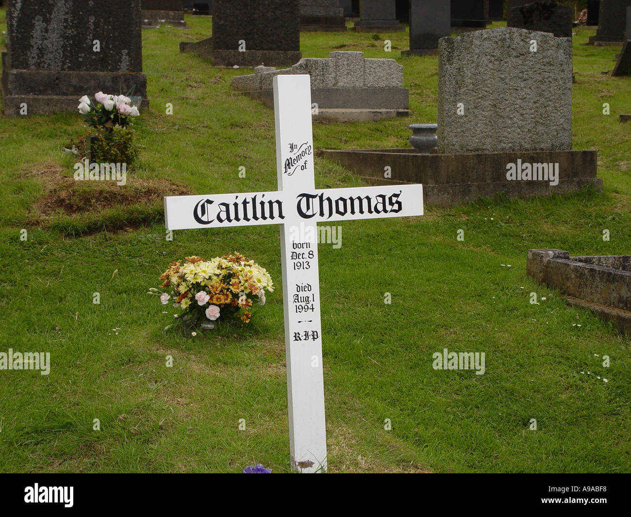 Grave of Caitlin Thomas wife of Dylan buried at the Parish Church of St ...