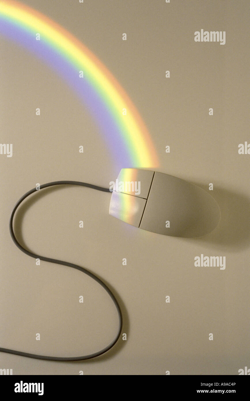 PERSONAL COMPUTER MOUSE AND RAINBOW Stock Photo - Alamy