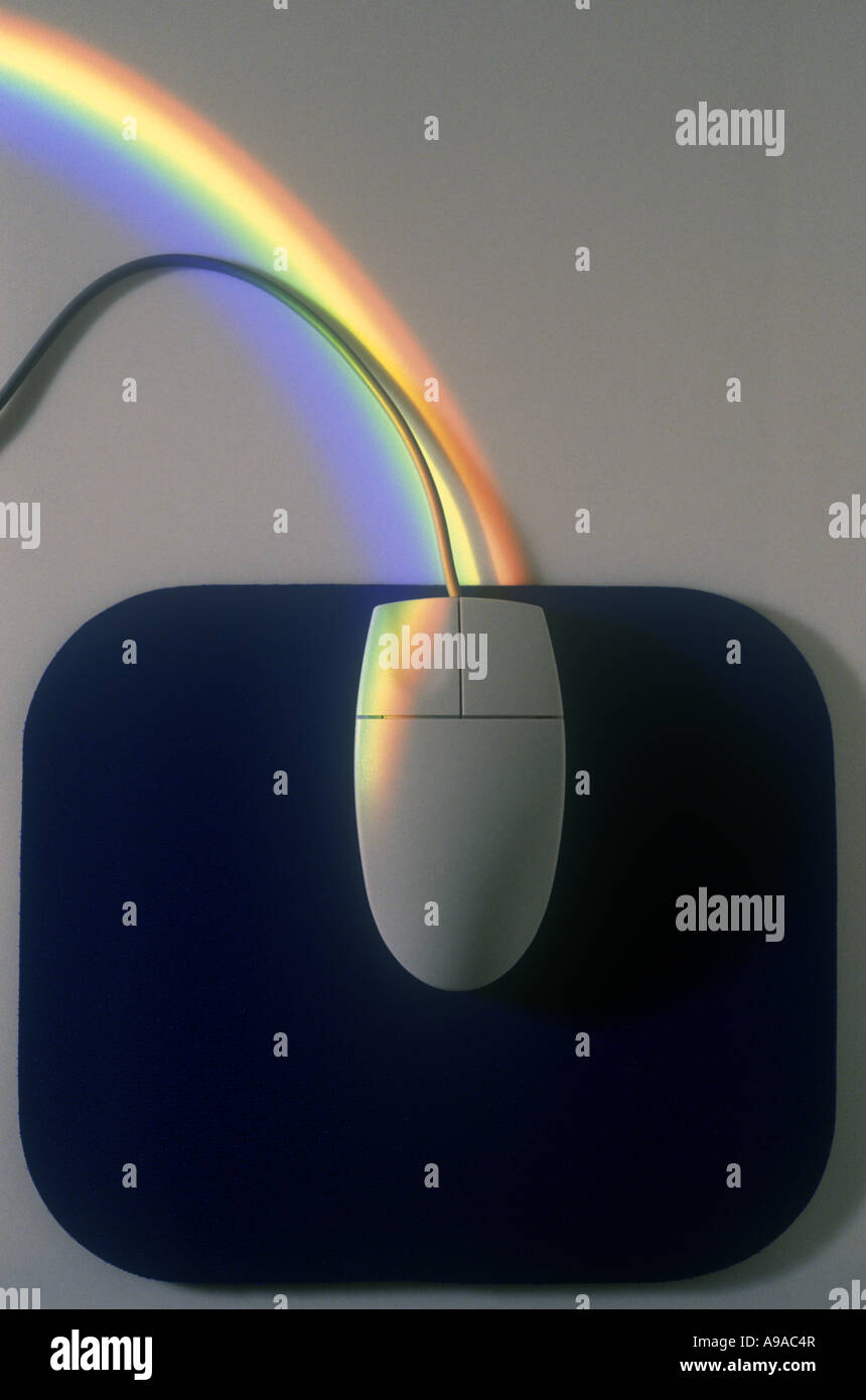 PERSONAL COMPUTER MOUSE AND RAINBOW Stock Photo - Alamy