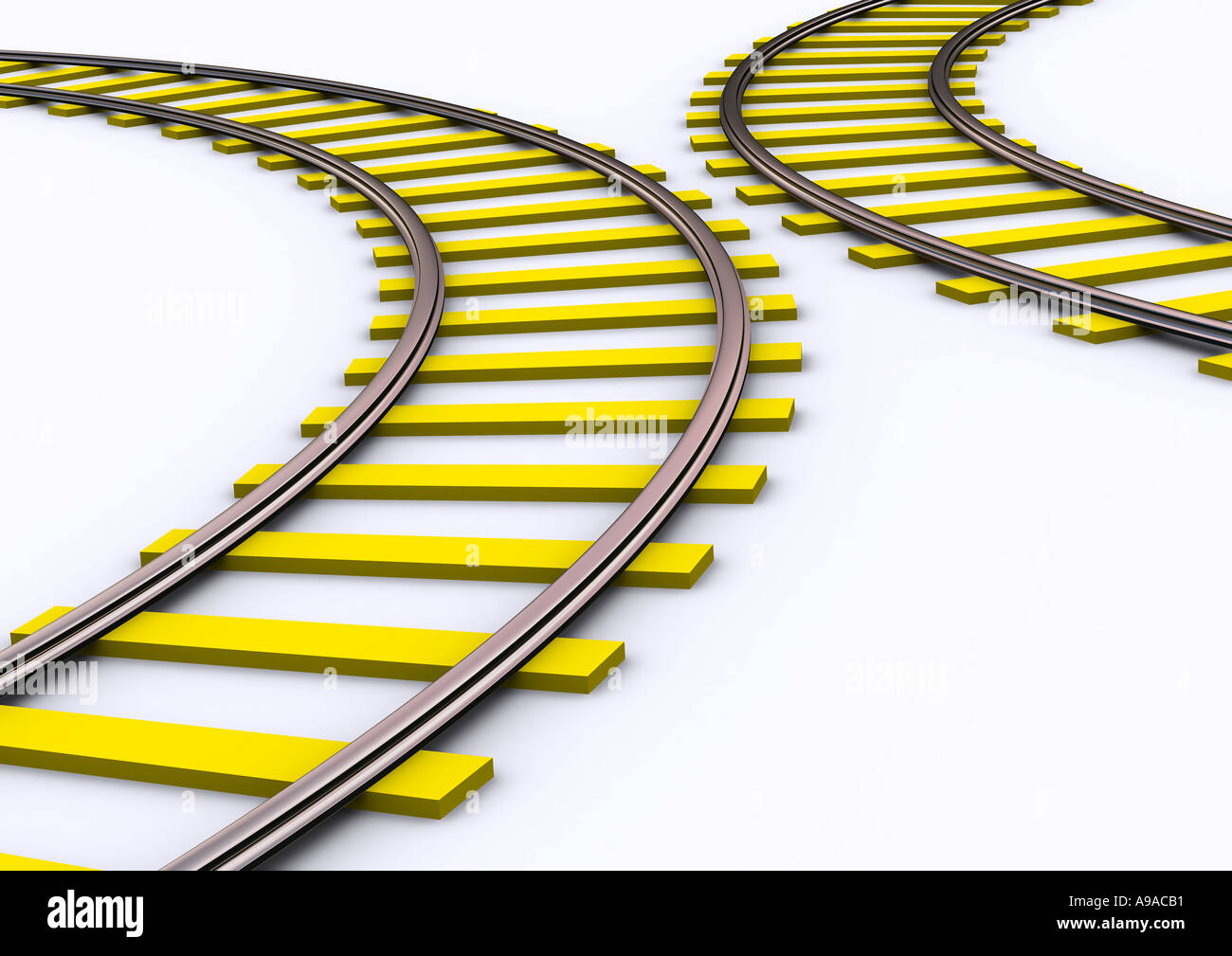 Curved railroad track illustration hi-res stock photography and images ...