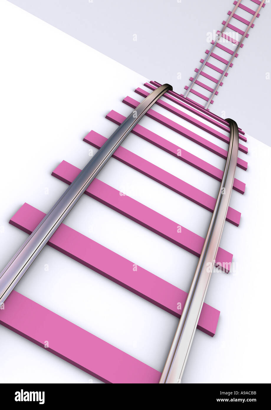 Train track illustration hi-res stock photography and images - Alamy