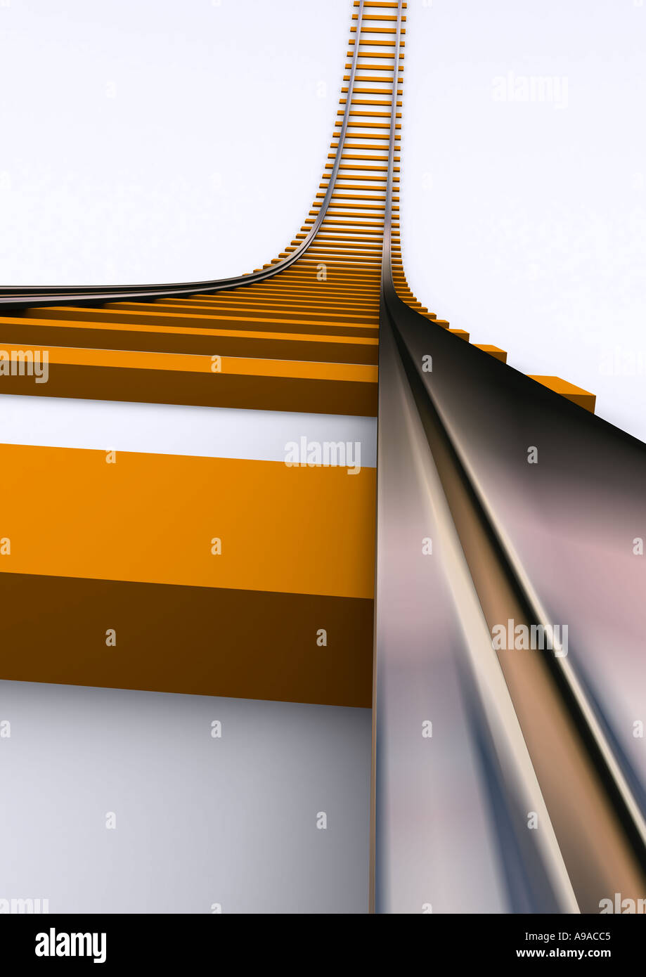 orange graphic train track close up illustration Stock Photo - Alamy