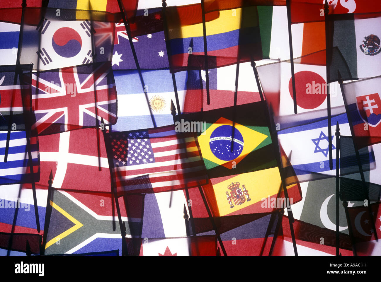 Rows of international flags hi-res stock photography and images - Alamy
