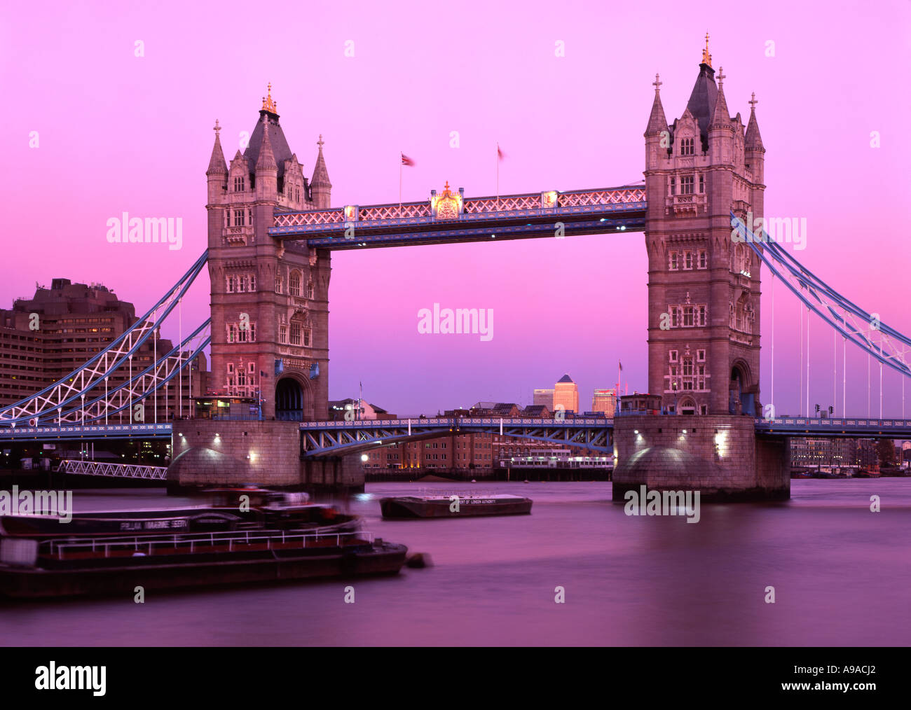 Tower Bridge at dusk, London, UK Stock Photo - Alamy