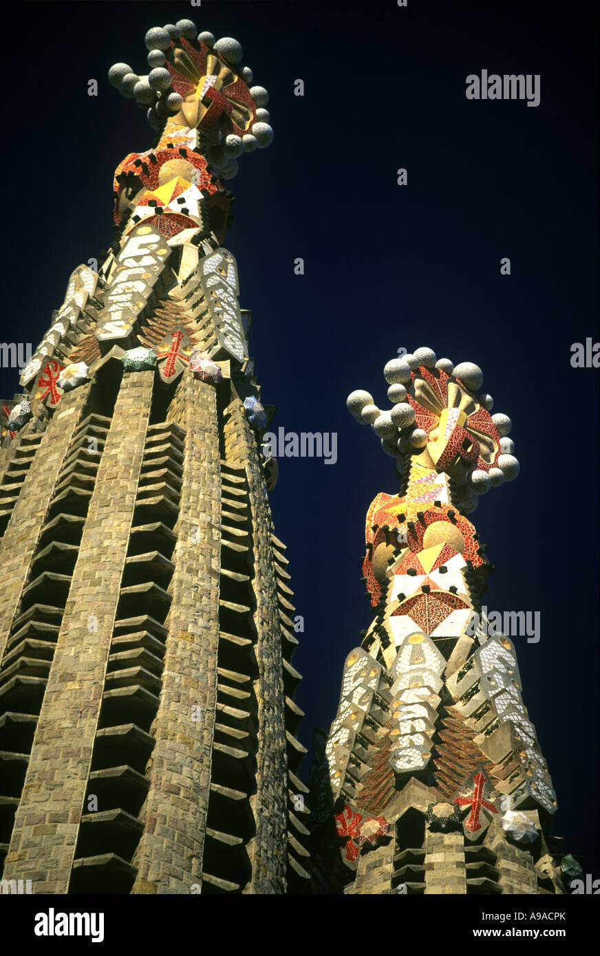 1993 HISTORICAL TIPS OF SPIRES NATIVITY FACADE SAGRADA FAMILIA BASILICA ...