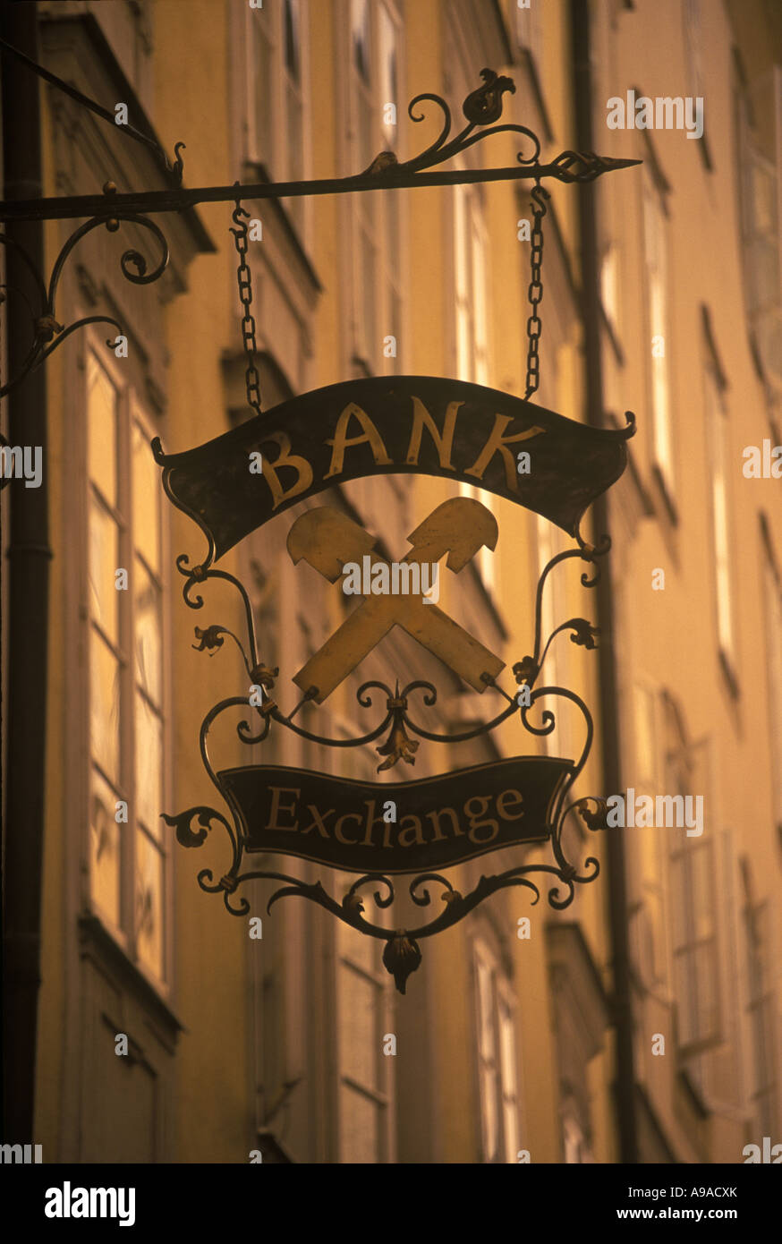 HANGING BANK SIGN SALZBURG AUSTRIA Stock Photo - Alamy